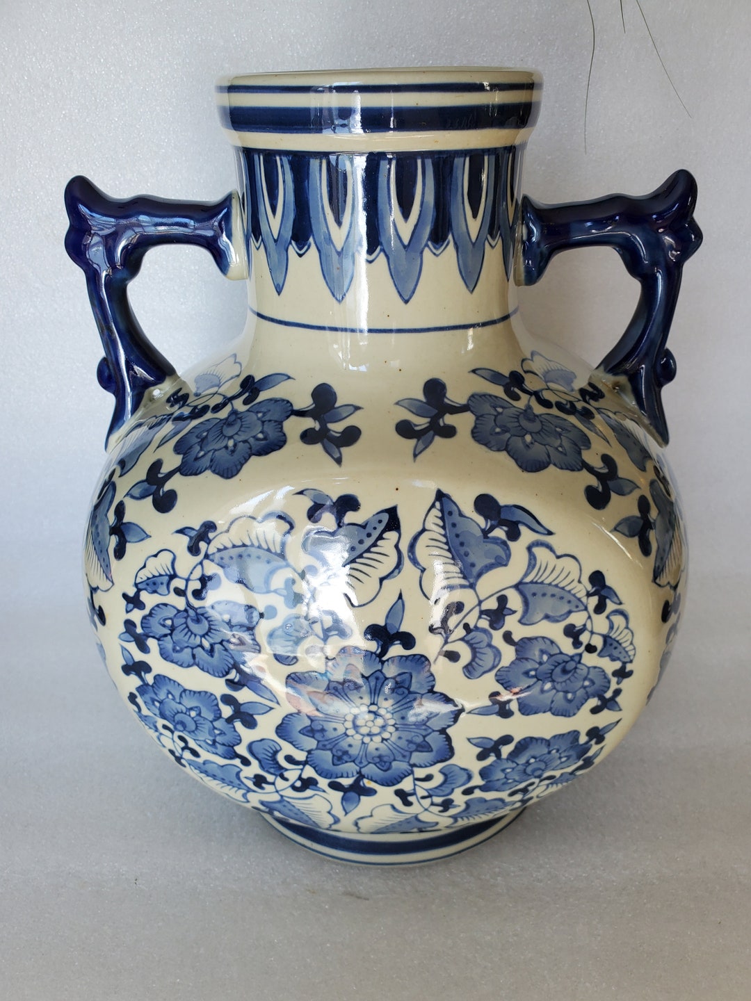 Antique Large Chinese #10 Hand Painted Moon Flask Ming Style ...