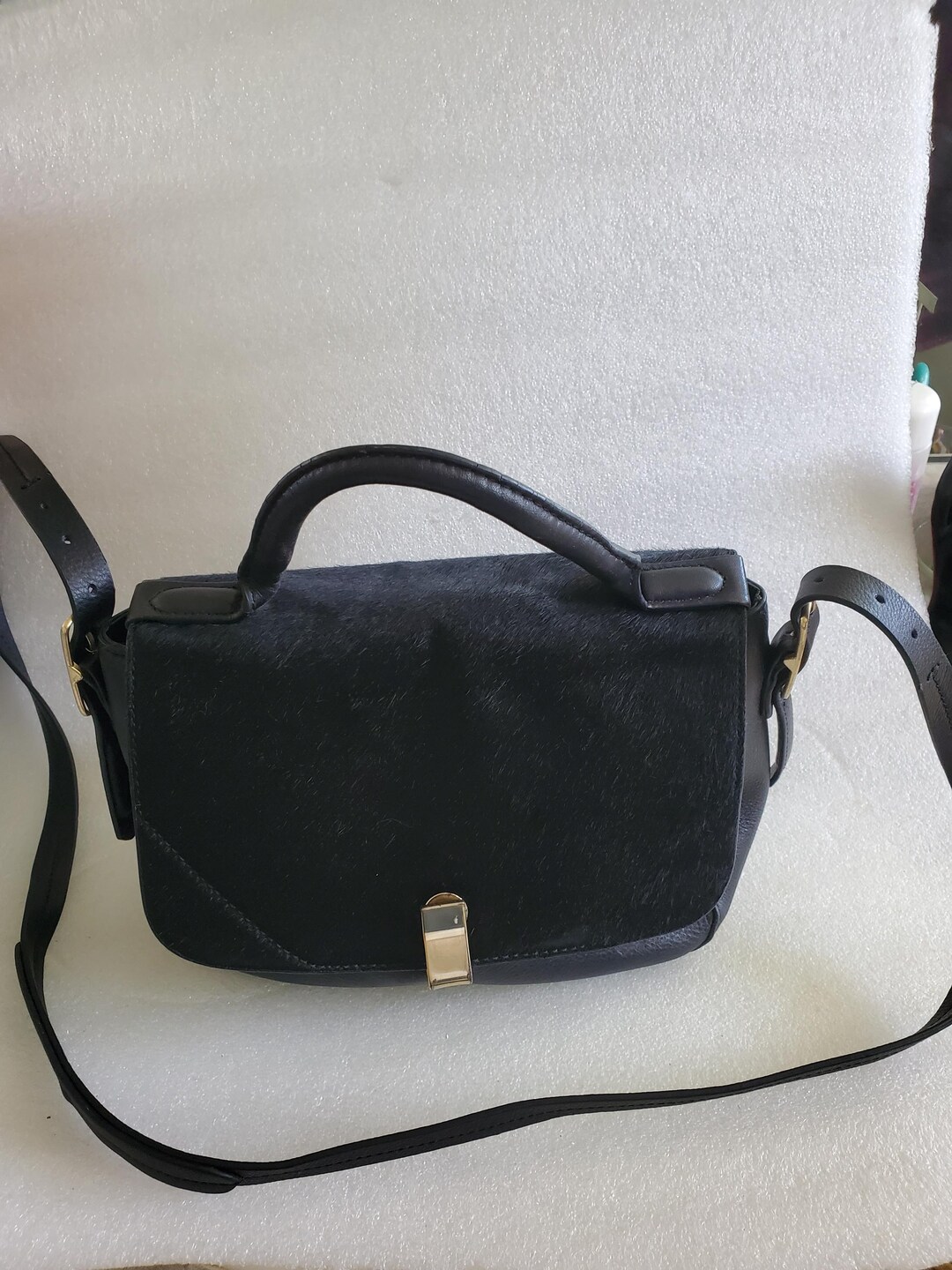 Vintage Iiibece by Joy Gryson Black Leather Wrist or Shoulder Traveling ...