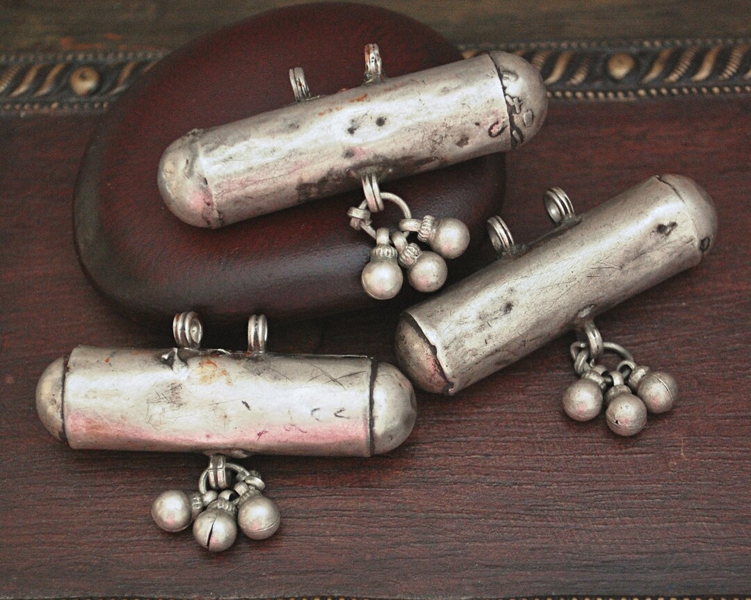 Rajasthani Silver Taviz Amulet Pendant - Indian Taviz Pendant - Tribal ...
