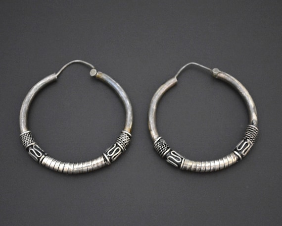 Ethnic Bali Hoop Earrings With Wire Work Large/medium - Etsy