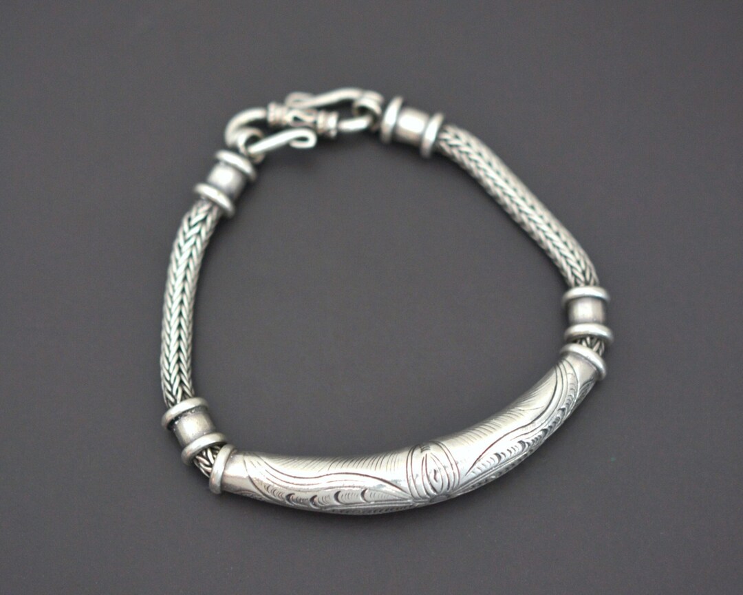 Bali Braided Snake Chain Bracelet With Silver Parts Sterling Silver ...