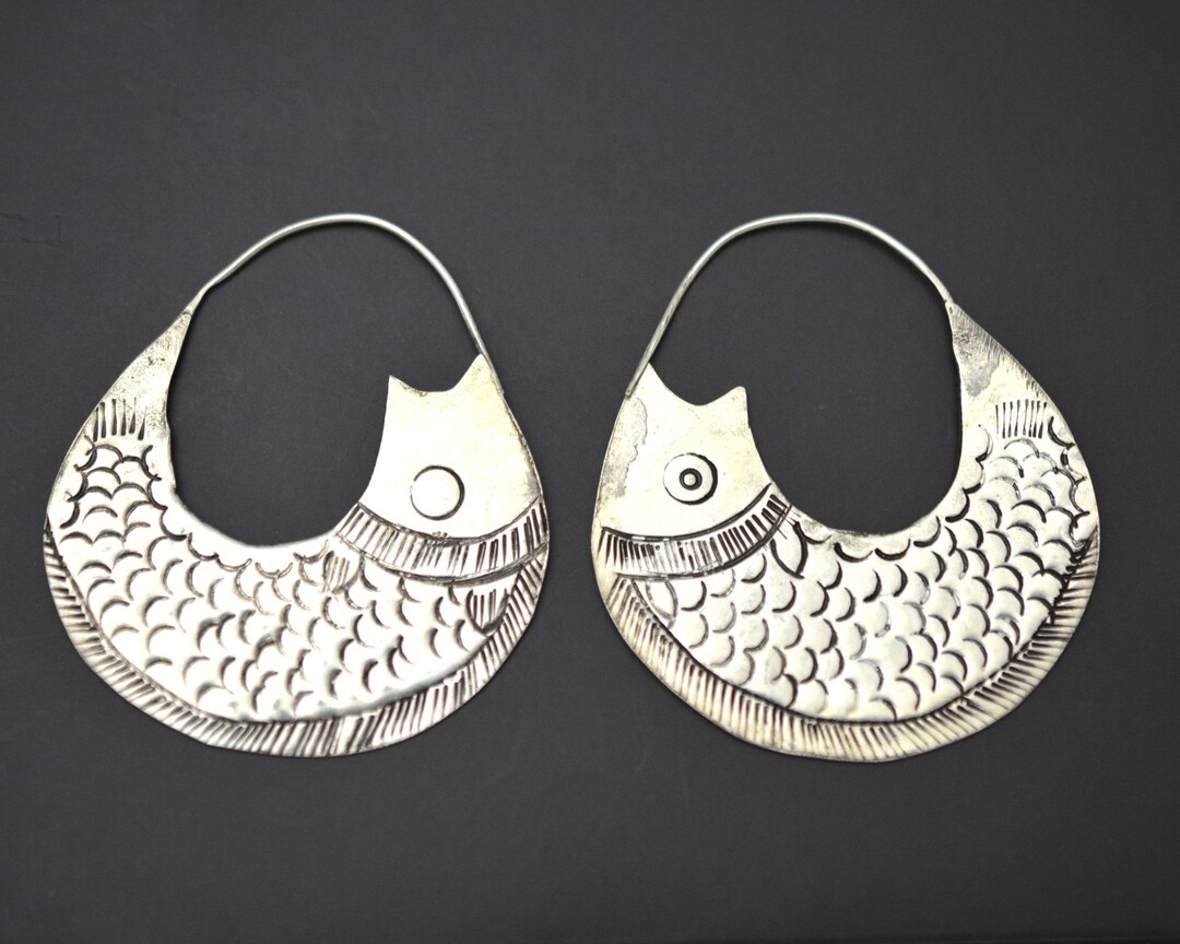Hmong Fish Hoop Earrings Large - Etsy