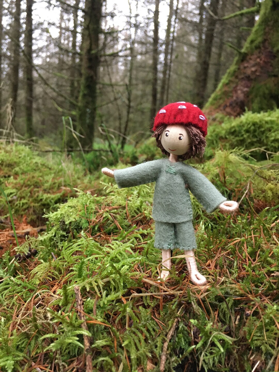 Toadstool Elf Doll - Etsy