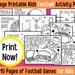 Printable Football Activity Pages, Game Printable Bundle, Football ...