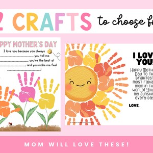 Mothers Day Handprint Printable Craft | Mother's Day Gift From Kid - Etsy