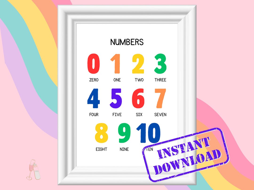 Numbers 1-10 Printable · Rainbow Primary Colors Counting Educational ...