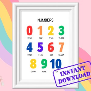 Numbers 1-10 Printable · Rainbow Primary Colors Counting Educational ...