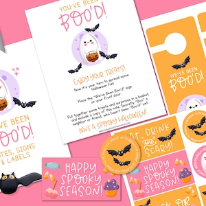 Printable Pink You've Been Booed Sign Print, We've Been Booed Halloween ...