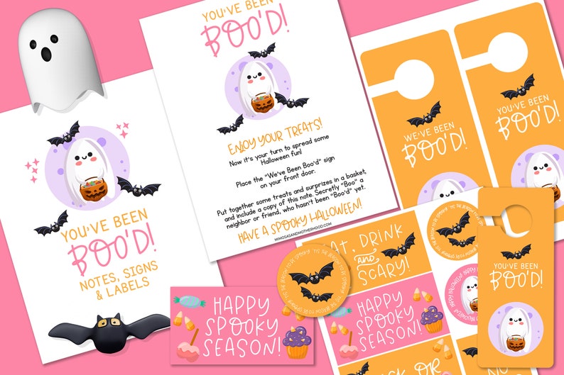 Printable Pink You've Been Booed Sign Print, We've Been Booed Halloween ...