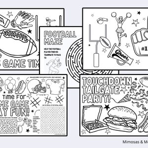 Printable Football Activity Pages, Game Printable Bundle, Football ...