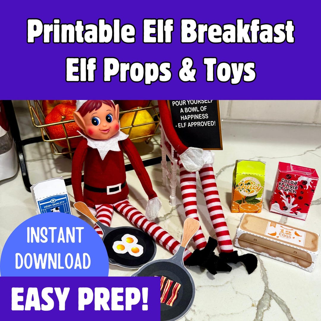 Printable Elf Breakfast Set – Mini Elf Breakfast Props & Accessories - Etsy