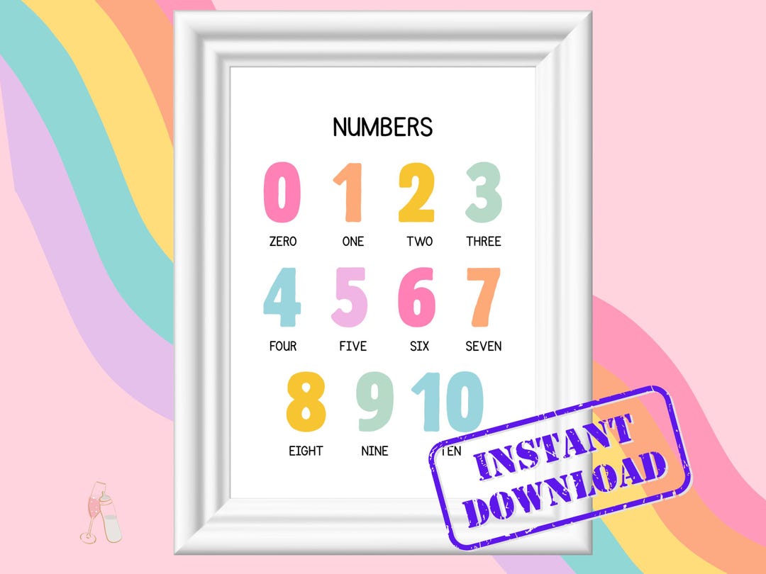 Numbers 1-10 Printable · Rainbow Counting Educational Poster · Kids ...