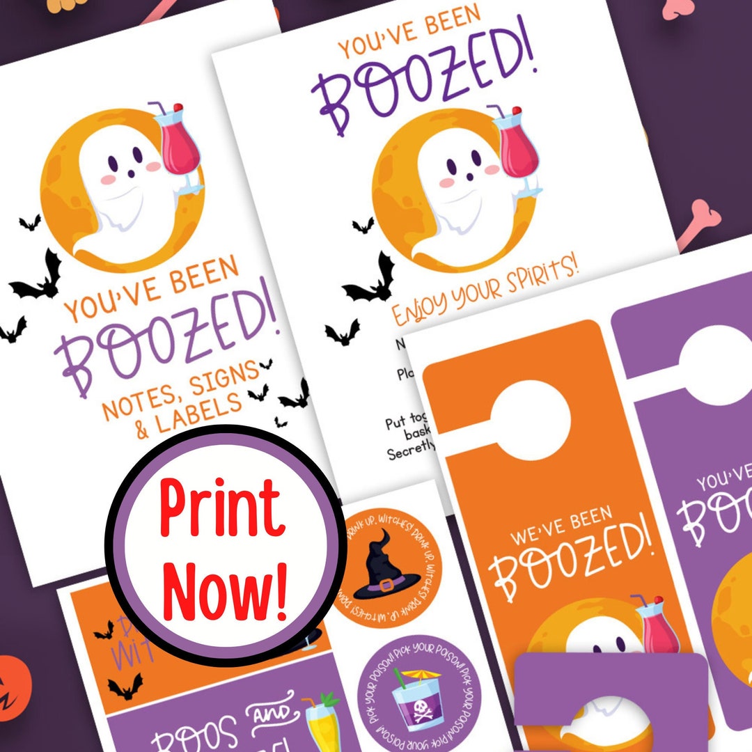 You've Been Boozed Printable Sign, We've Been Boozed, Spooky Season Boo ...