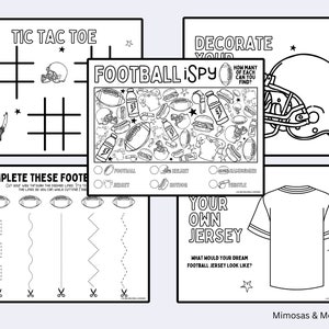 Printable Football Activity Pages, Game Printable Bundle, Football ...