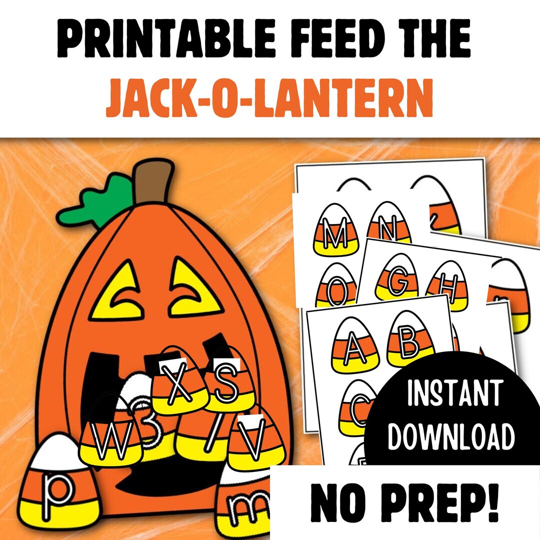 Jack-o-lantern ABC Learning Game, Halloween Activity (digital Download ...