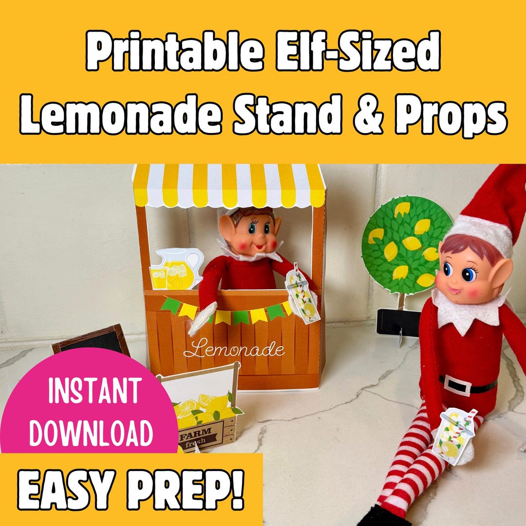 Printable Elf Lemonade Stand – Mini Elf Props & Accessories for Summer ...