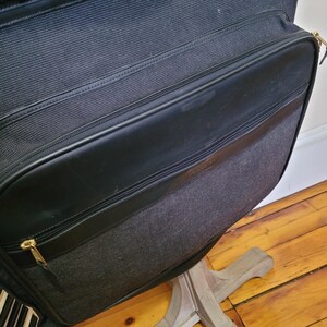 COACH Garment Bag Fold Over Suitcase Luggage Midnight Blue Fabric Black ...