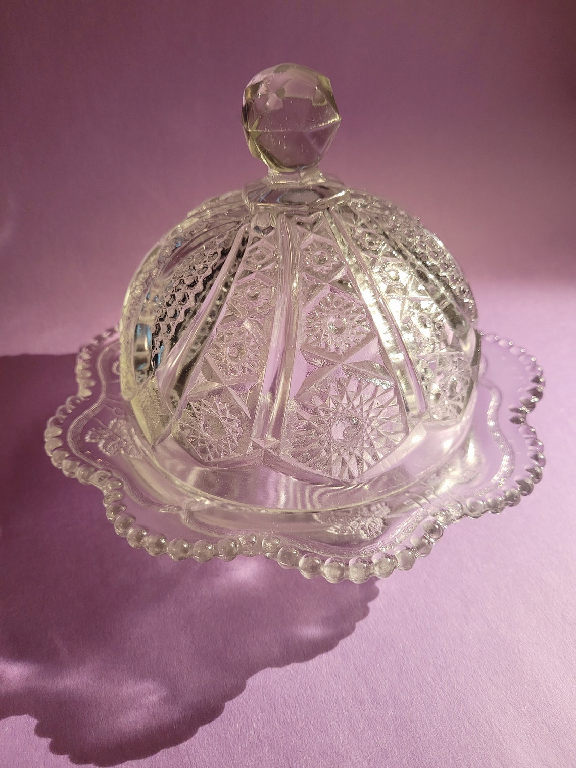 Butter Dome Butter Dish Pressed Glass Cheese Keeper Vintage - Etsy