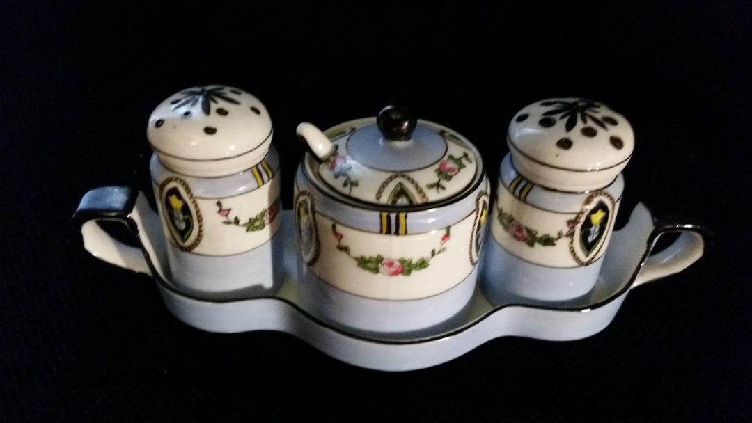 Condiment Set Noritake 175 Made in Japan 1920s Vintage Pale Blue FREE ...