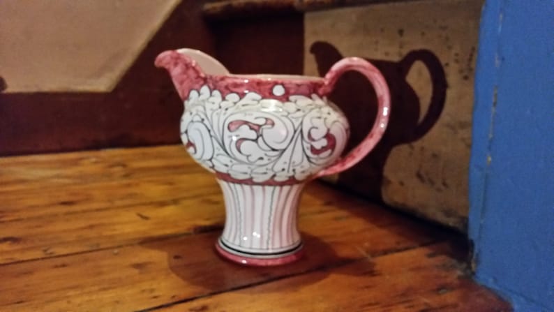 Ceramiche Cecconi Vase Pitcher Orvieto Majolica Rose Red Pink | Etsy