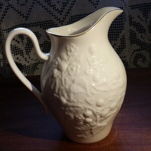 Lenox Pitcher Blackberry Pattern Vintage Ivory Colored Bone China FREE ...