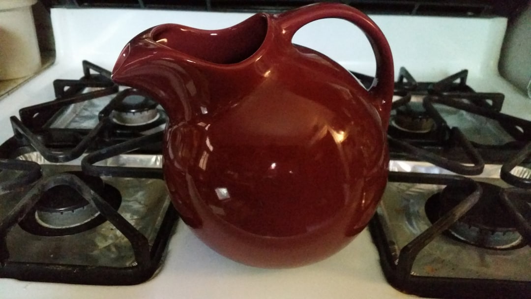 Ball Pitcher Hall China 633 Cranberry Made in USA Vintage Restaurant ...