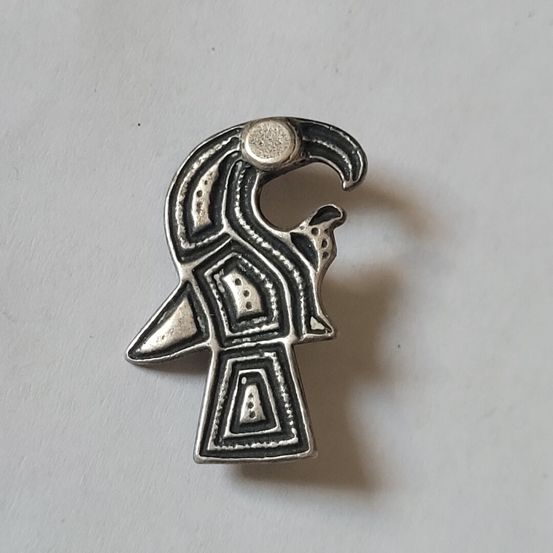 Brooch Bird Aztec Museum Reproduction Small Vintage Pin South American ...