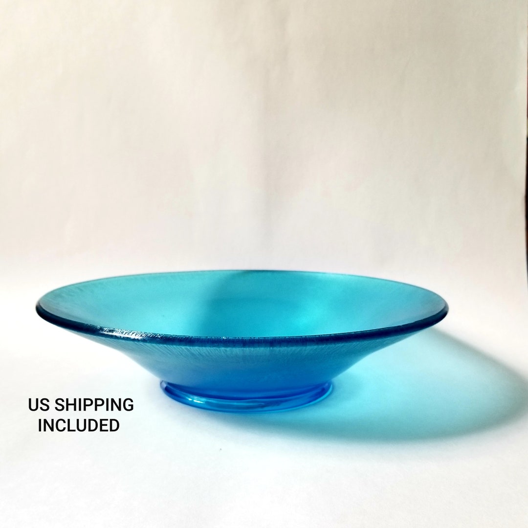Bowl Celeste Blue Fenton Stretch Glass 10 Inch 1920s Vintage ...