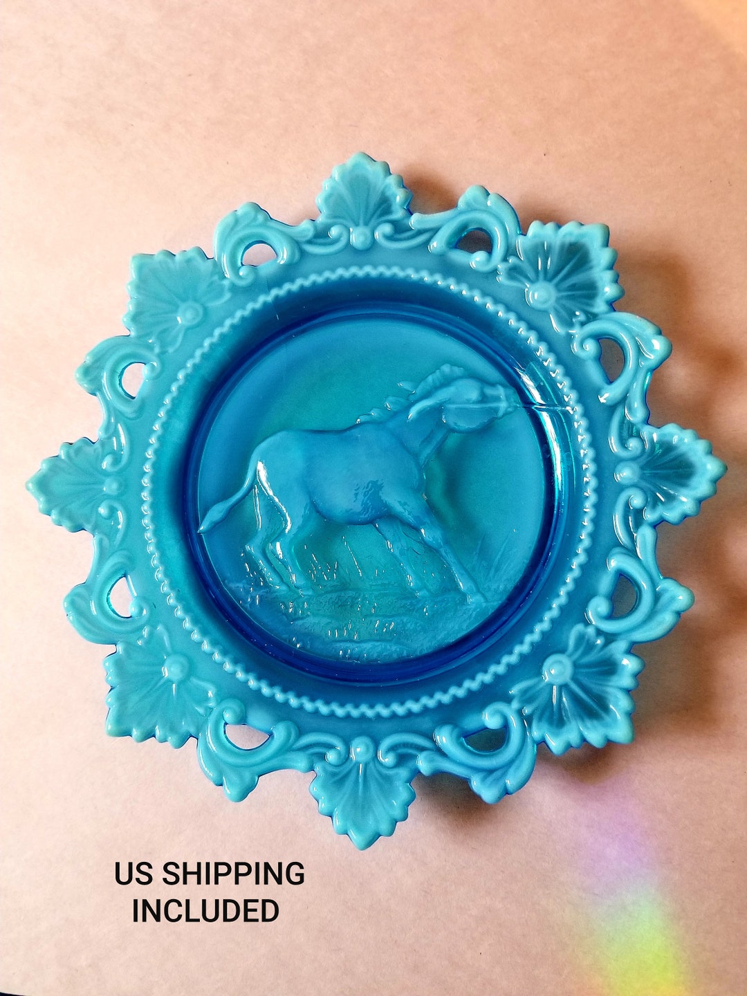 Donkey Plate Stubborn Mule Plate Blue Westmorland Ornamental Border ...