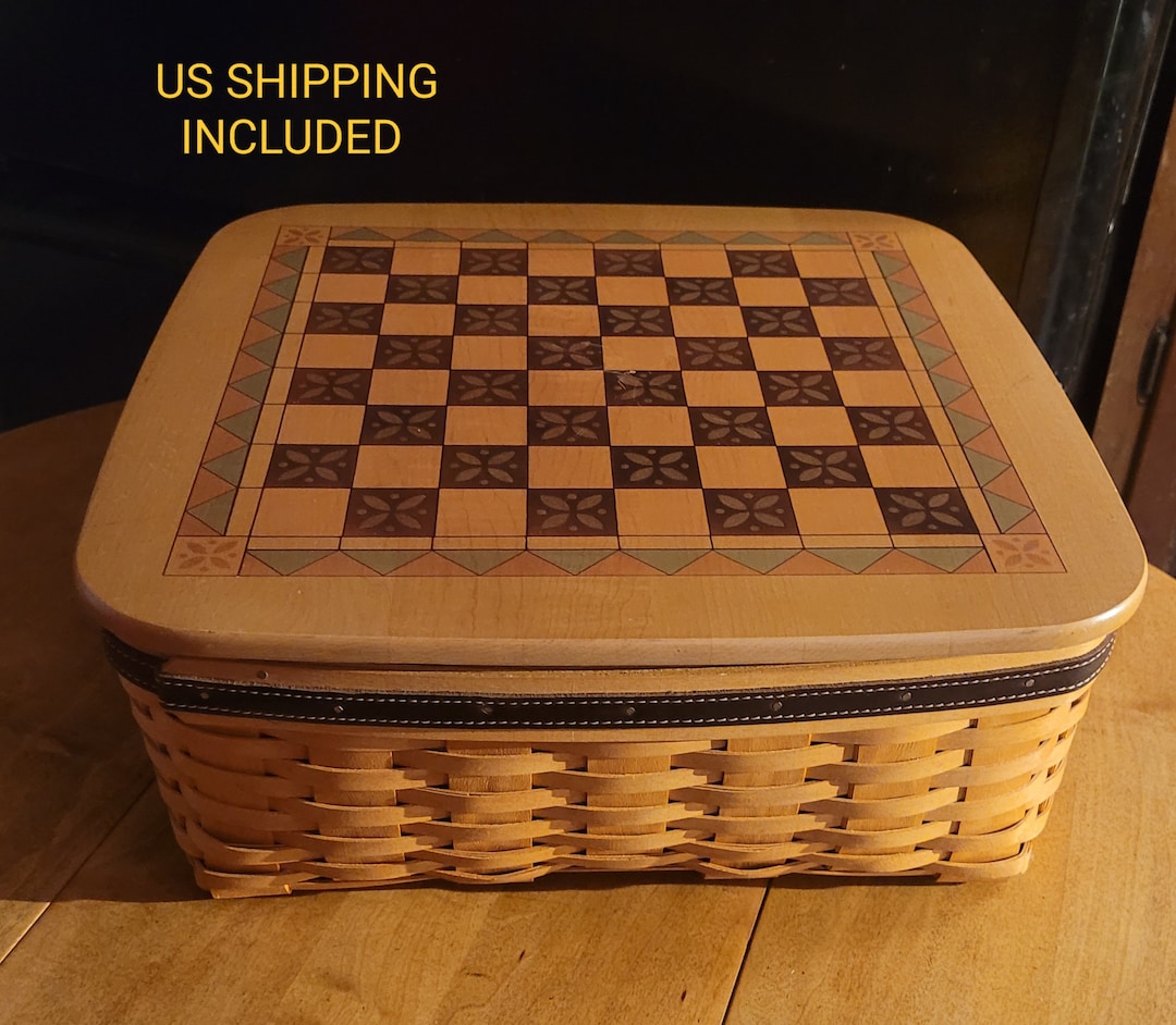 Longaberger Baskets Game Basket Checker Chess Board Longaberger ...
