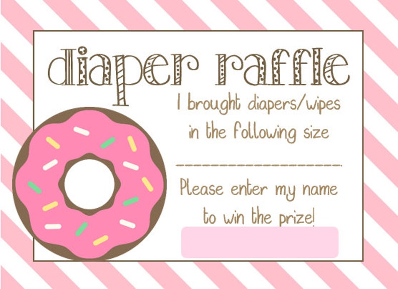 Donuts and Diapers Diaper Raffle Insert Diapers and Donuts - Etsy