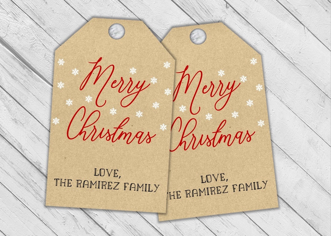 Merry Christmas Favor Tags, Christmas Thank You Tags, Christmas Favor ...