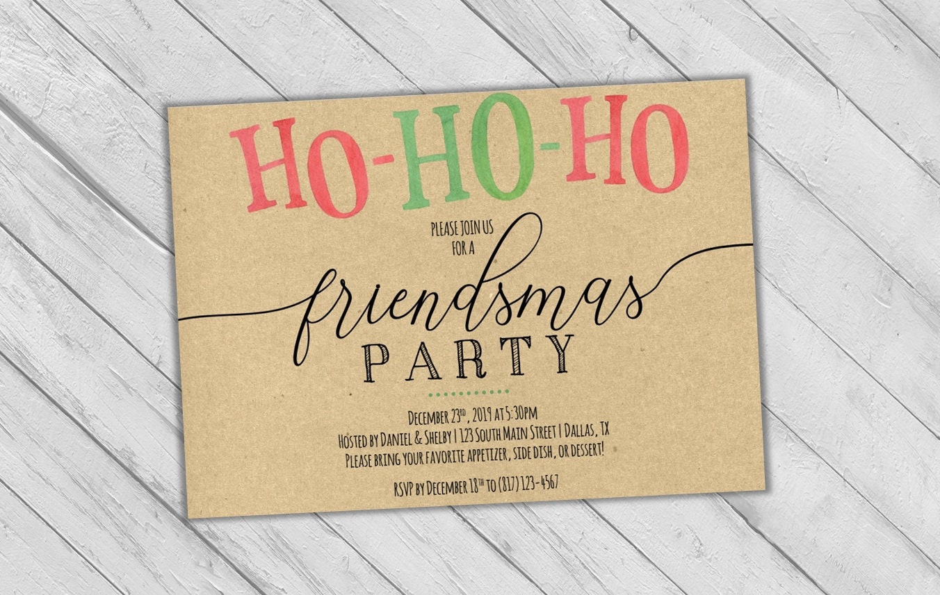 Friendsmas Invitation, Friends Christmas Invitation, Friendsmas Invite ...