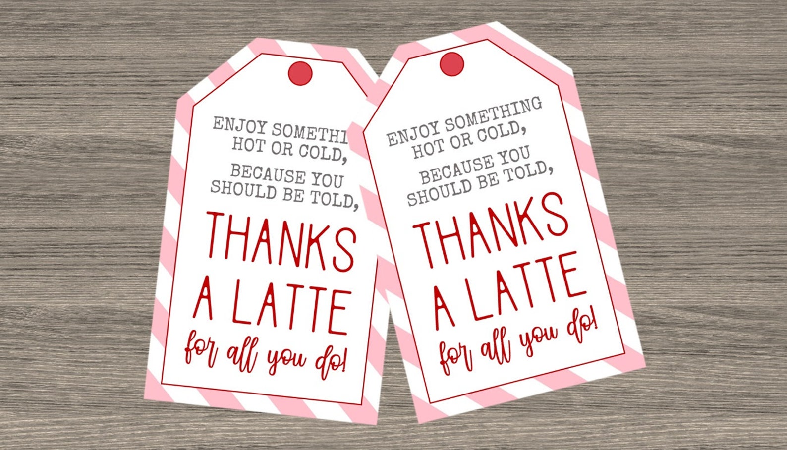 Thanks a Latte Coffee Favor Tag Coffee Gift Valentine's - Etsy