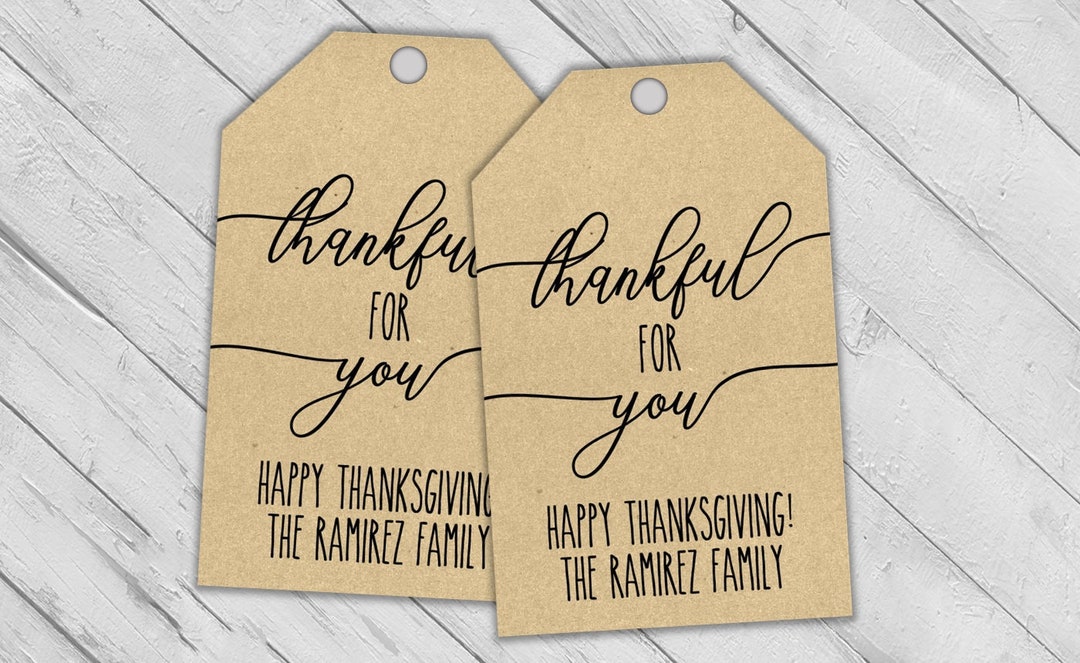 Thankful for You Favor Tags, Thanksgiving Thank You Tags, Thanksgiving ...