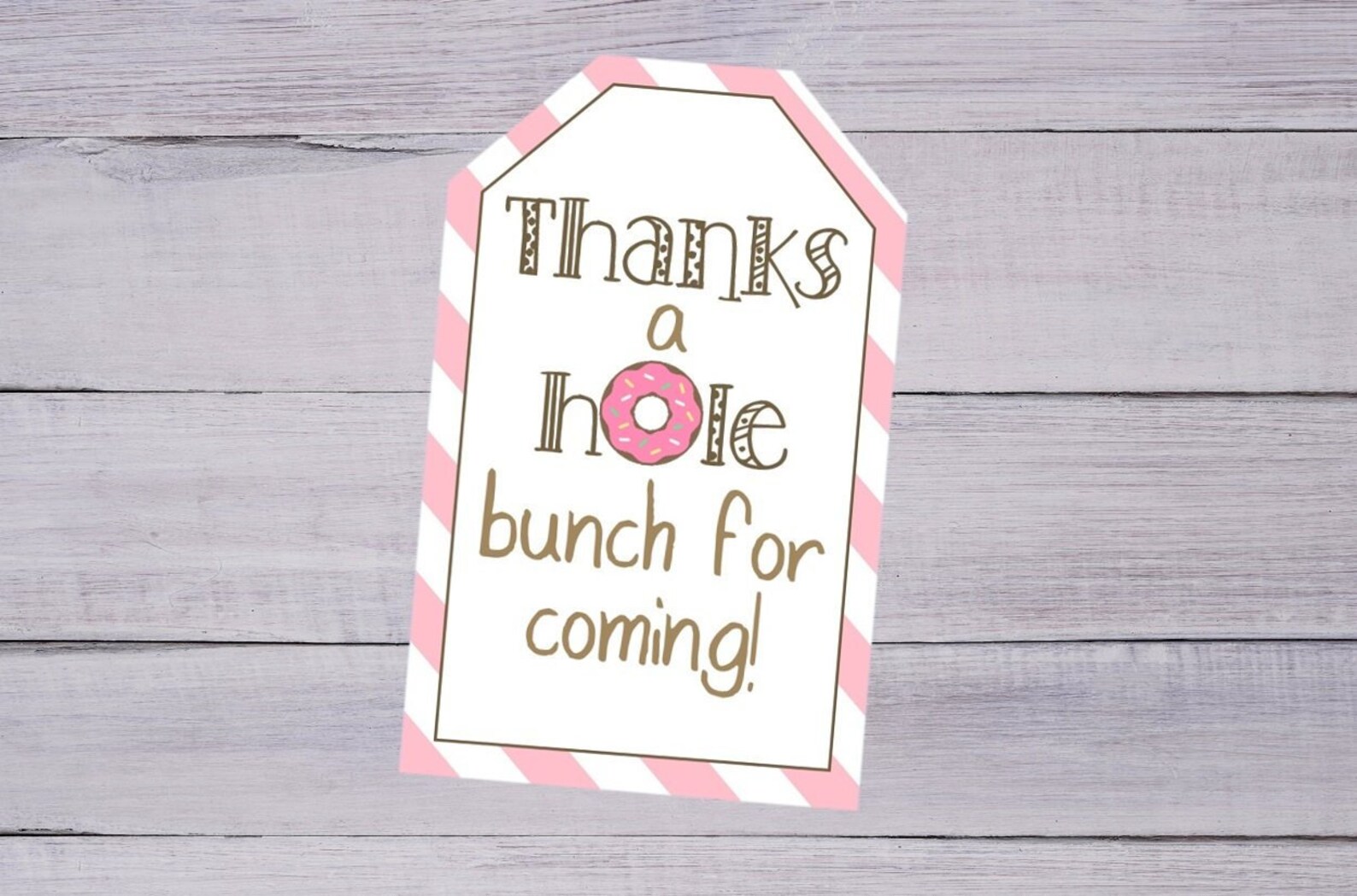 Donut Party Thank You Tags Thanks a Hole Bunch for Coming - Etsy