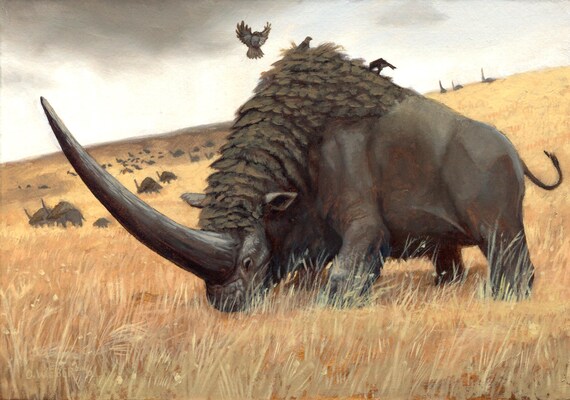 Elasmotherium print | Etsy