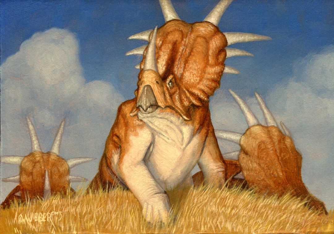 Styracosaurus Art Print: Signed Dinosaur Illustration (5x7) - Etsy