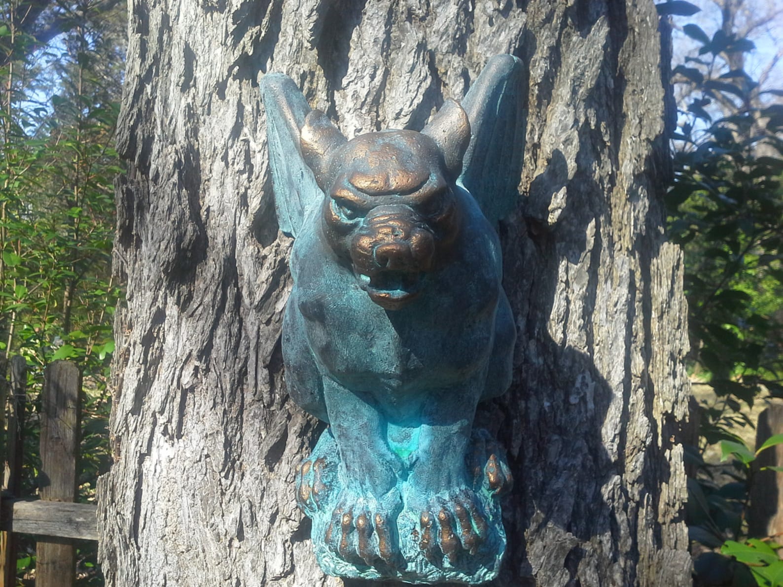 Gargoyle Coming Out of the Tree Wall Fence Gate Cement - Etsy