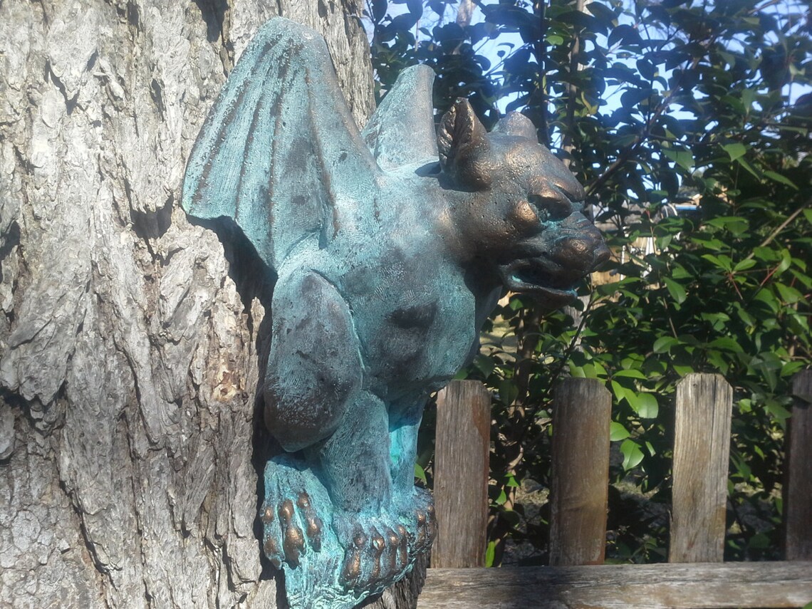 Gargoyle Coming Out of the Tree Wall Fence Gate Cement - Etsy
