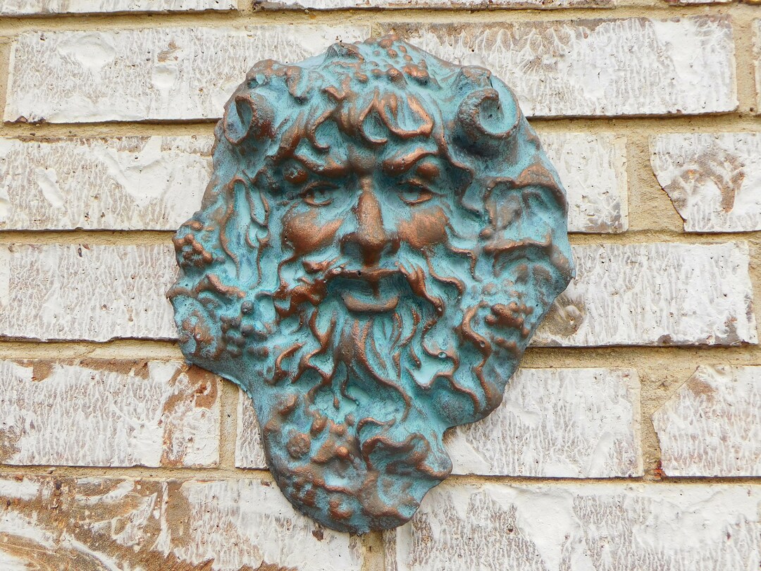 Dionysus the Greek God of Grape Harvest. Greenman Face Sculpture ...