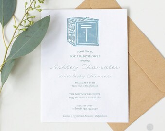 Baby Blocks Shower Invitation Printable Customizable - Etsy