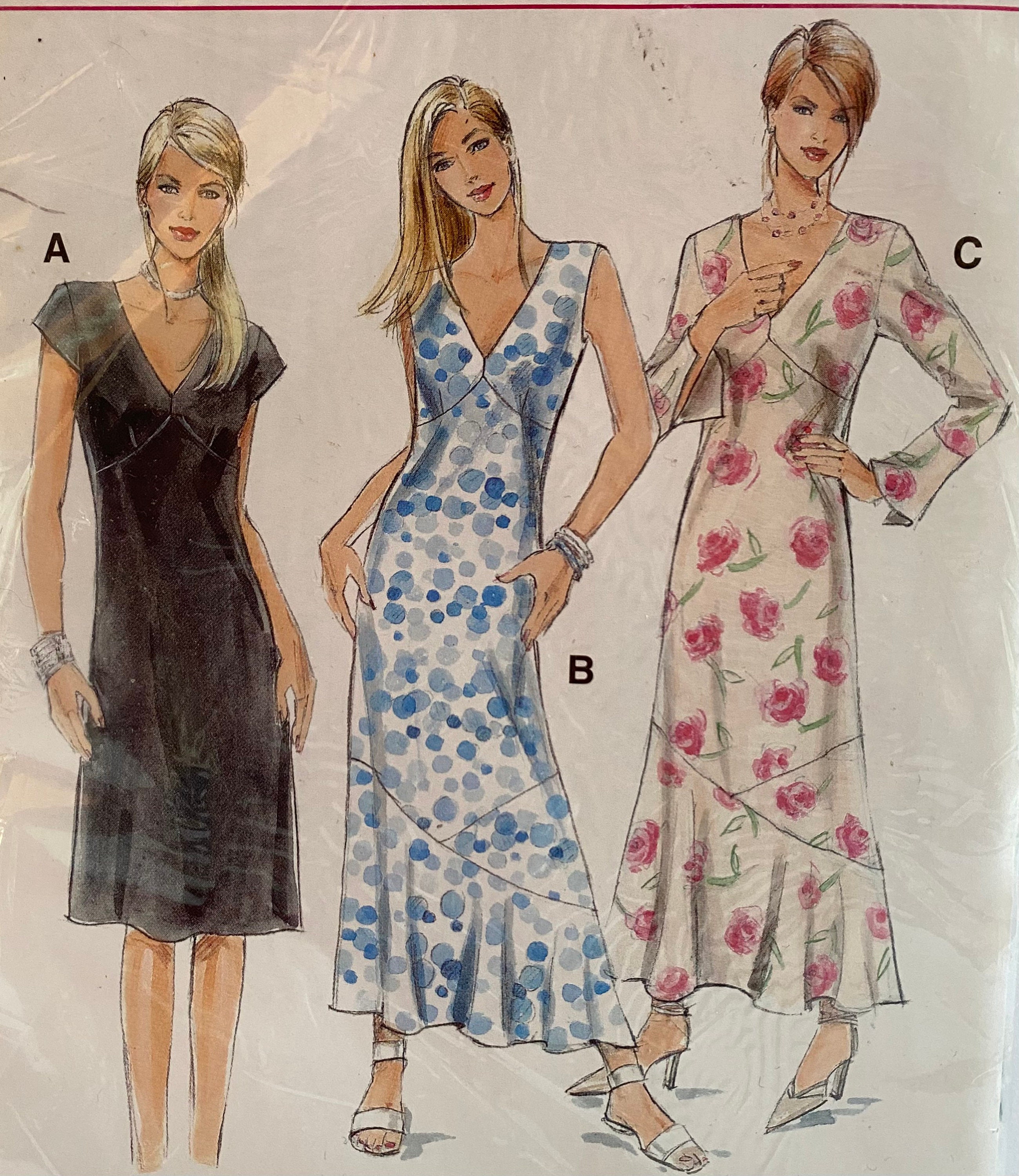 Vintage Neue Mode V-neck Dresses With Empire Waist, Sleeve, and Length ...