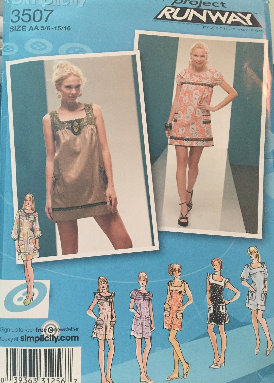 Simplicity Project Runway Mini Dress With Assorted Bodice Styles, Patch ...