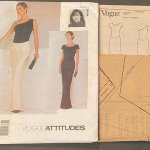 Vogue Attitudes Lauren Sara Floor Length Dress W 2 Neckline Options ...