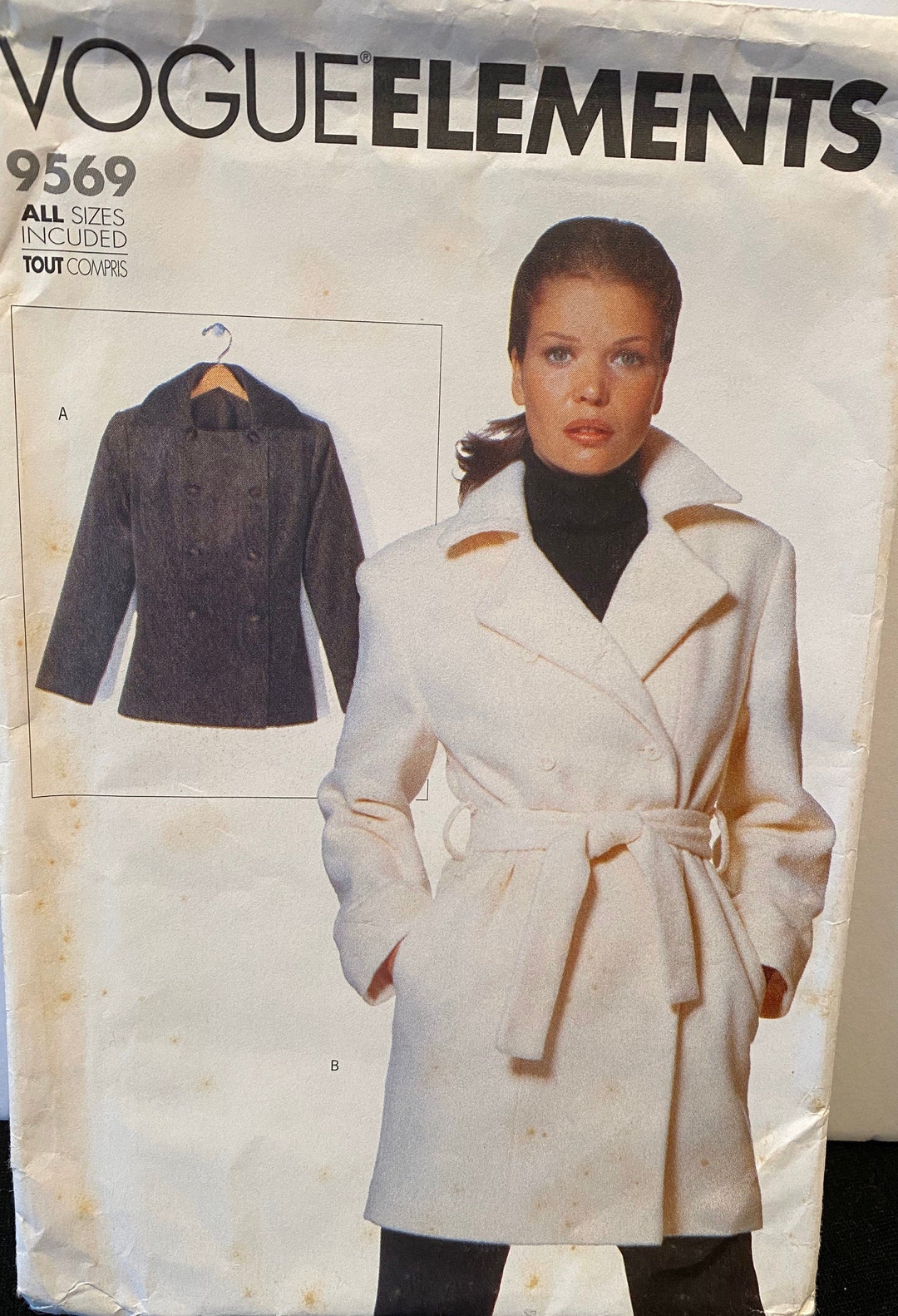 RARE Vintage Vogue Elements Short Wrap Coat and Below Hip Double ...