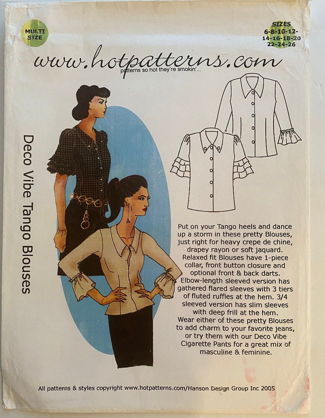 Hotpatterns Decovibe Tango Blouse Size 6-26 Pattern 1064 - Etsy