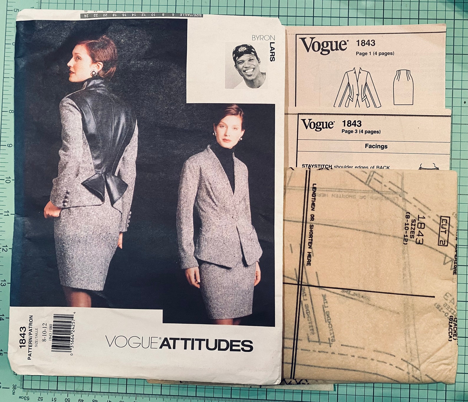 Vogue Attitudes Byron Lars Misses’ Semi-fitted Jacket and Skirt Size 8 ...