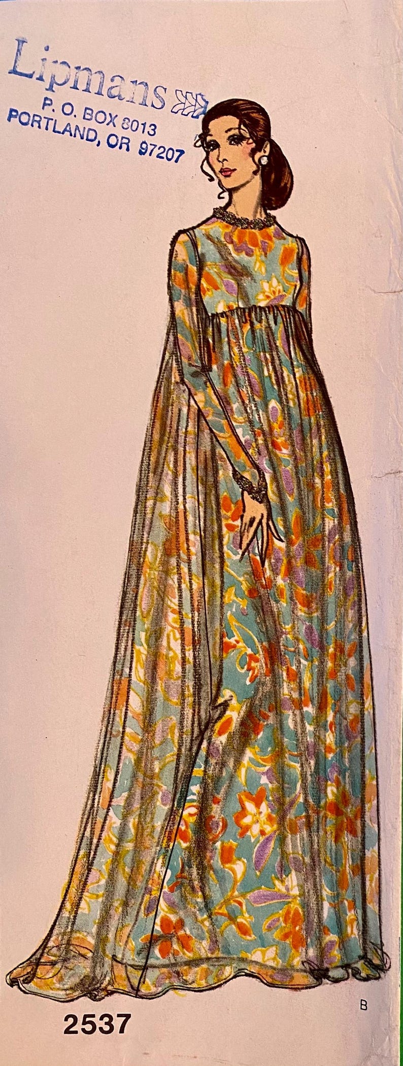 RARE Vintage Vogue Couturier Gown/evening Dress With Train, Jewel ...