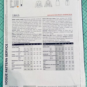 Vogue Attitudes Byron Lars Misses’ Semi-fitted Jacket and Skirt Size 8 ...